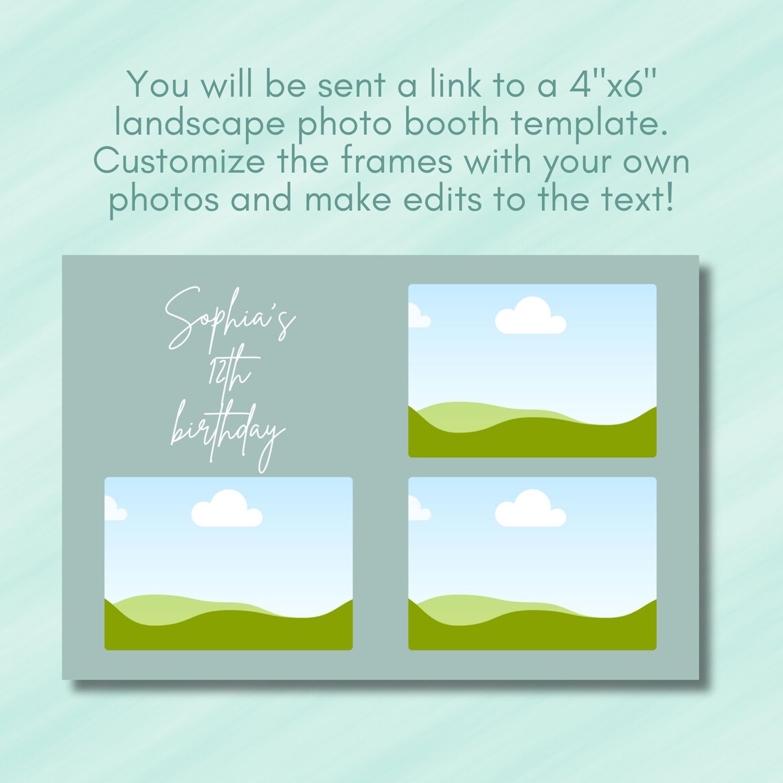 Birthday Photo Booth Template, Editable Photo Booth Template ...