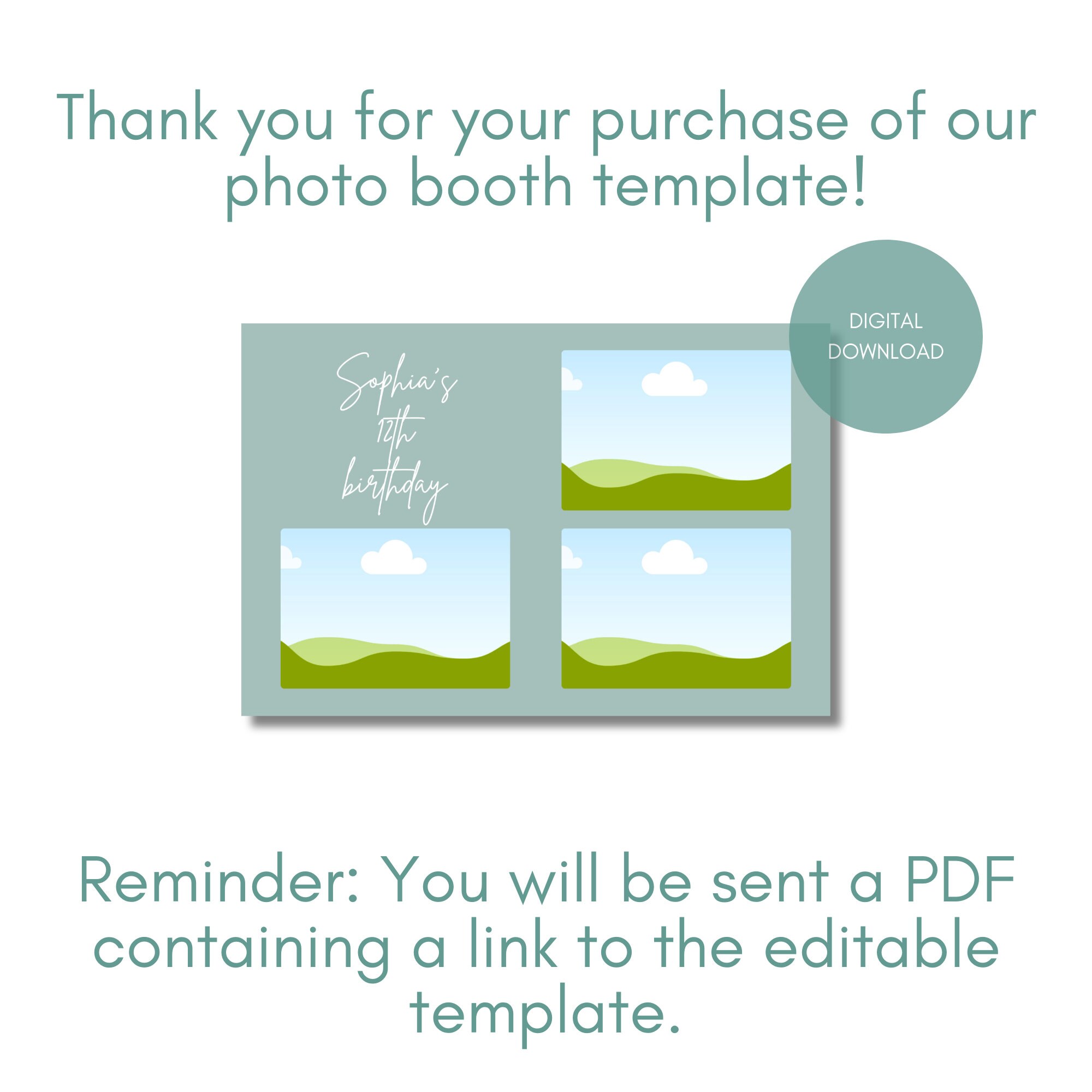 Birthday Photo Booth Template, Editable Photo Booth Template ...