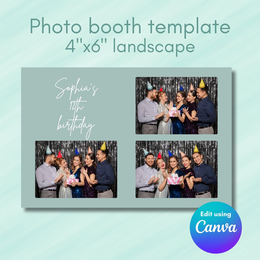 Birthday Photo Booth Template, Editable Photo Booth Template ...