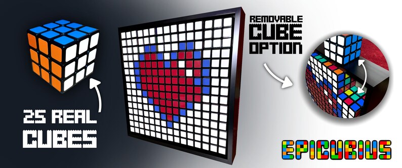 Personalized Rubiks Cube Name Mosaic Art Custom Puzzle Cube Epicubius ...