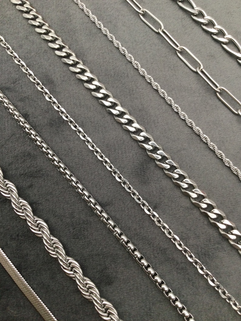 Silver Box Chain Necklace,valentine's Day,silver Round Box Chain,gift ...