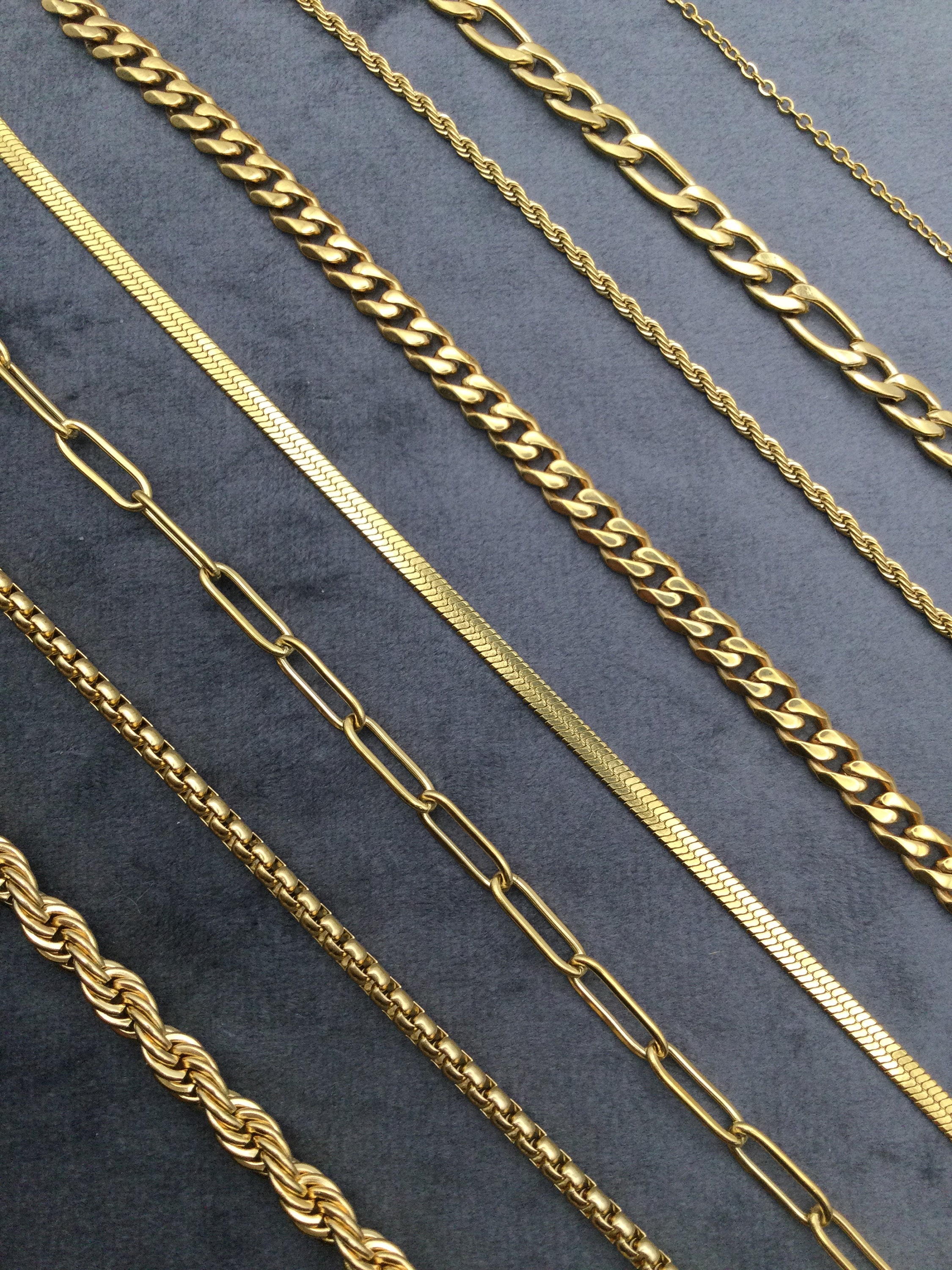 18K Gold FILLED Herringbone Necklace,waterproof Chain,gift for Her&him ...