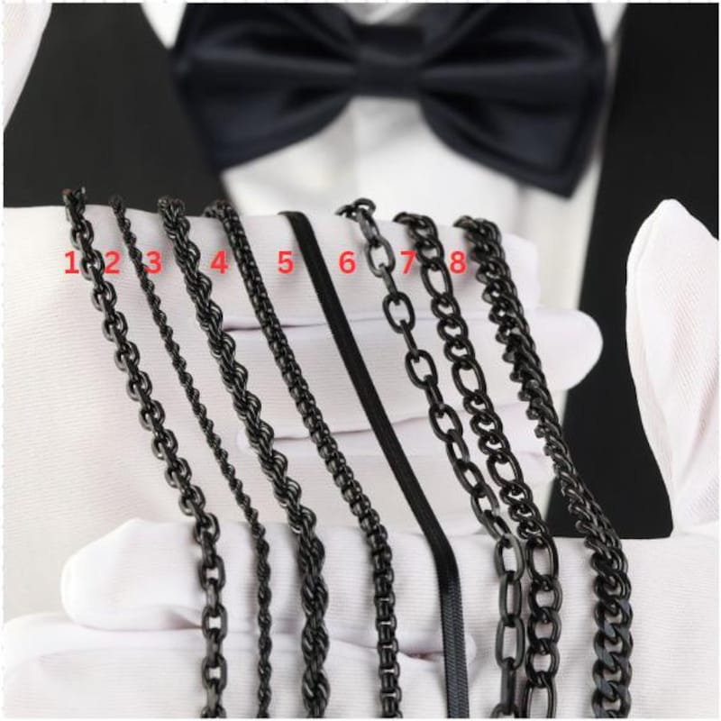 Black Chain Necklace - Etsy