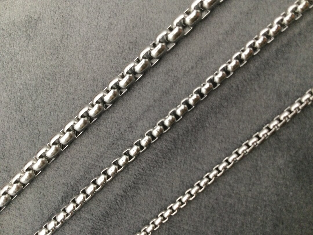 Silver Box Chain Necklace,christmas Gifts, Silver Round Box Chain,gift ...