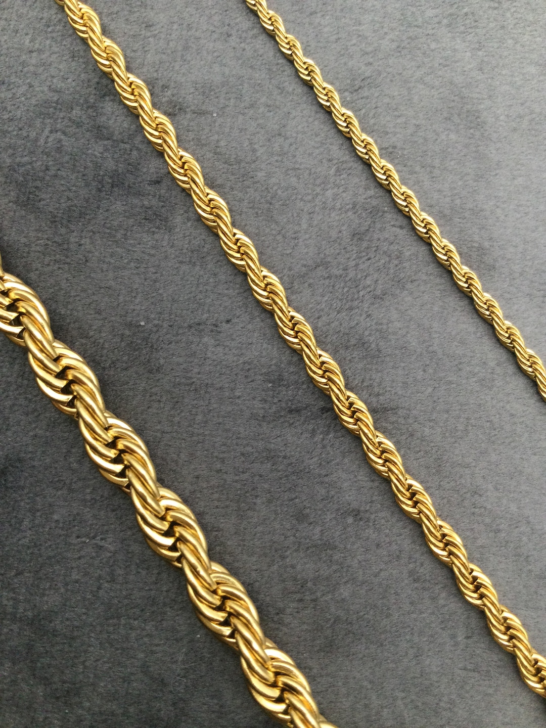 18K Gold Filled Rope Chain Necklace: Waterproof, Hypoallergenic Twist ...