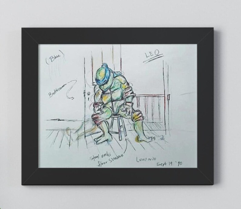 TMNT Art Print – 90s Ninja Turtles Drawing of Leonardo – Retro Comic ...