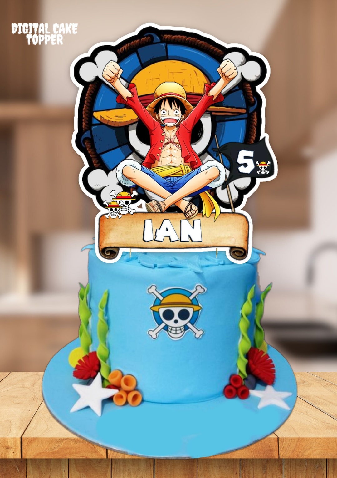 One Piece Printable Cake Topper Manga Cake Topper Cake Topper - Etsy