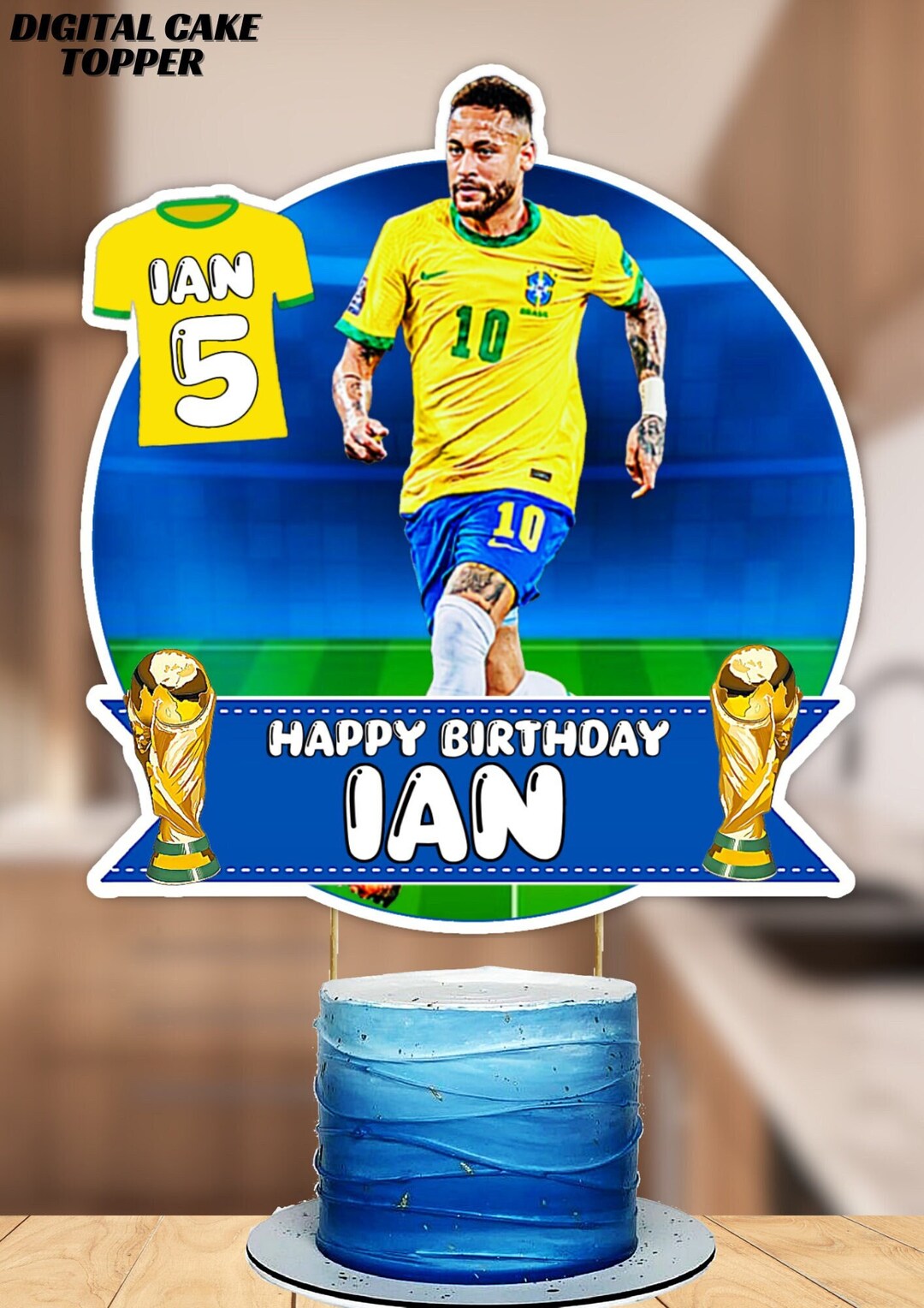Neymar Cake Topper Neymar Brazil Printable Digital Cake Topper ...