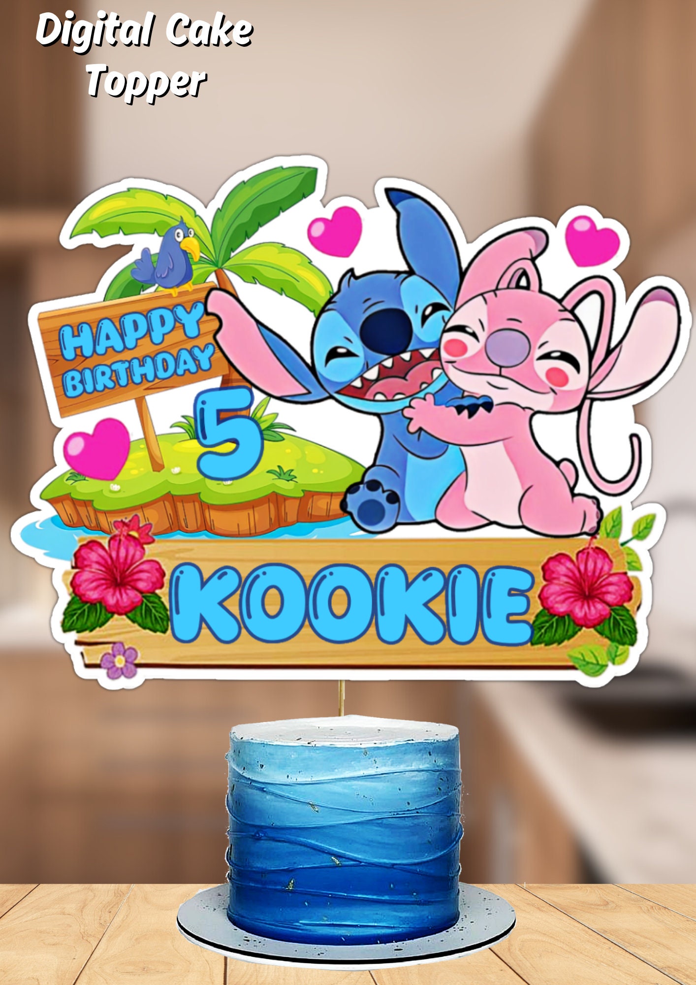 Stitch & Angel Cake Topper-stitch Angel Cake Topper-stitch Cake Topper ...