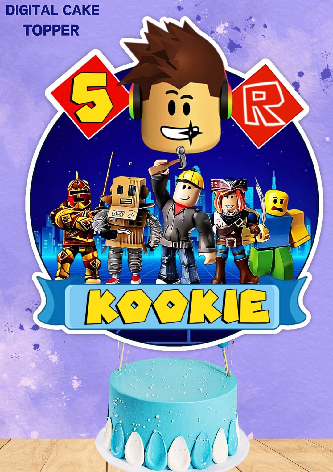 Roblox Cake Topper/ Roblox Game Printable Digital Cake Topper /roblox ...
