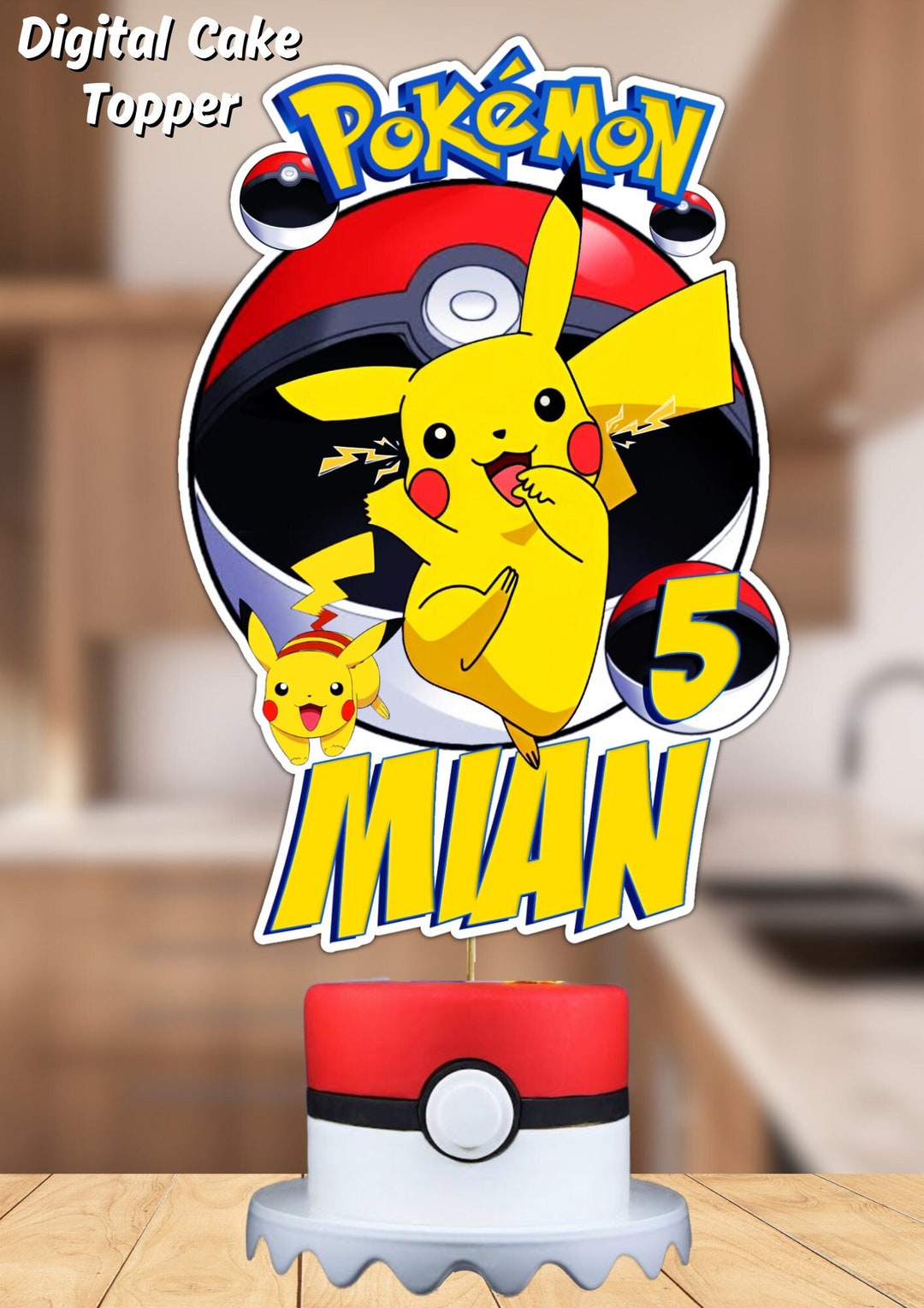 Pokemon Cake Topper Pikachu Pokemon Cake Topper Pikachu Pokemon ...