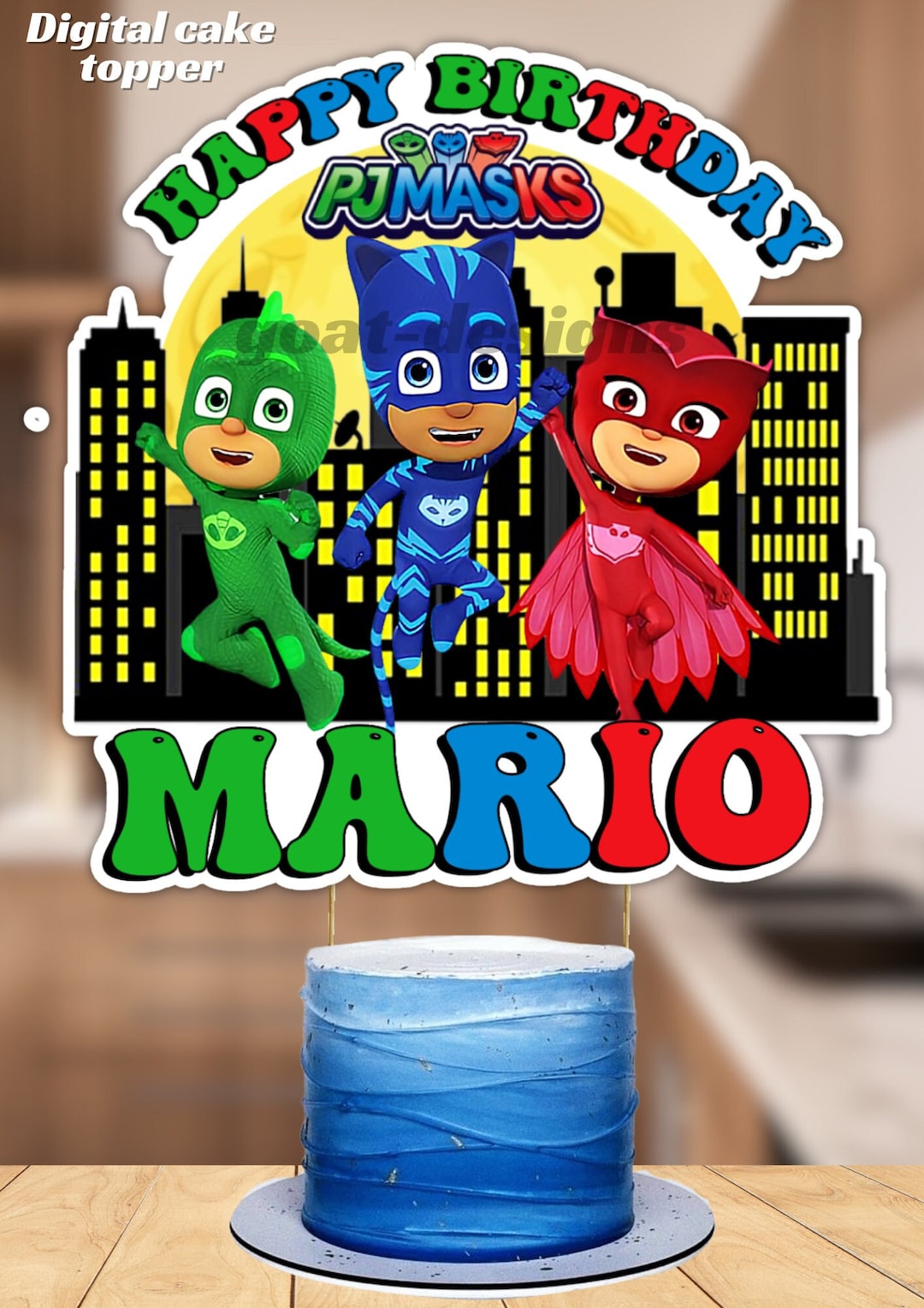 Pj Masks Cake Topper PJ Masks Digital Cake Topper Pj Masks Birthday PJ ...