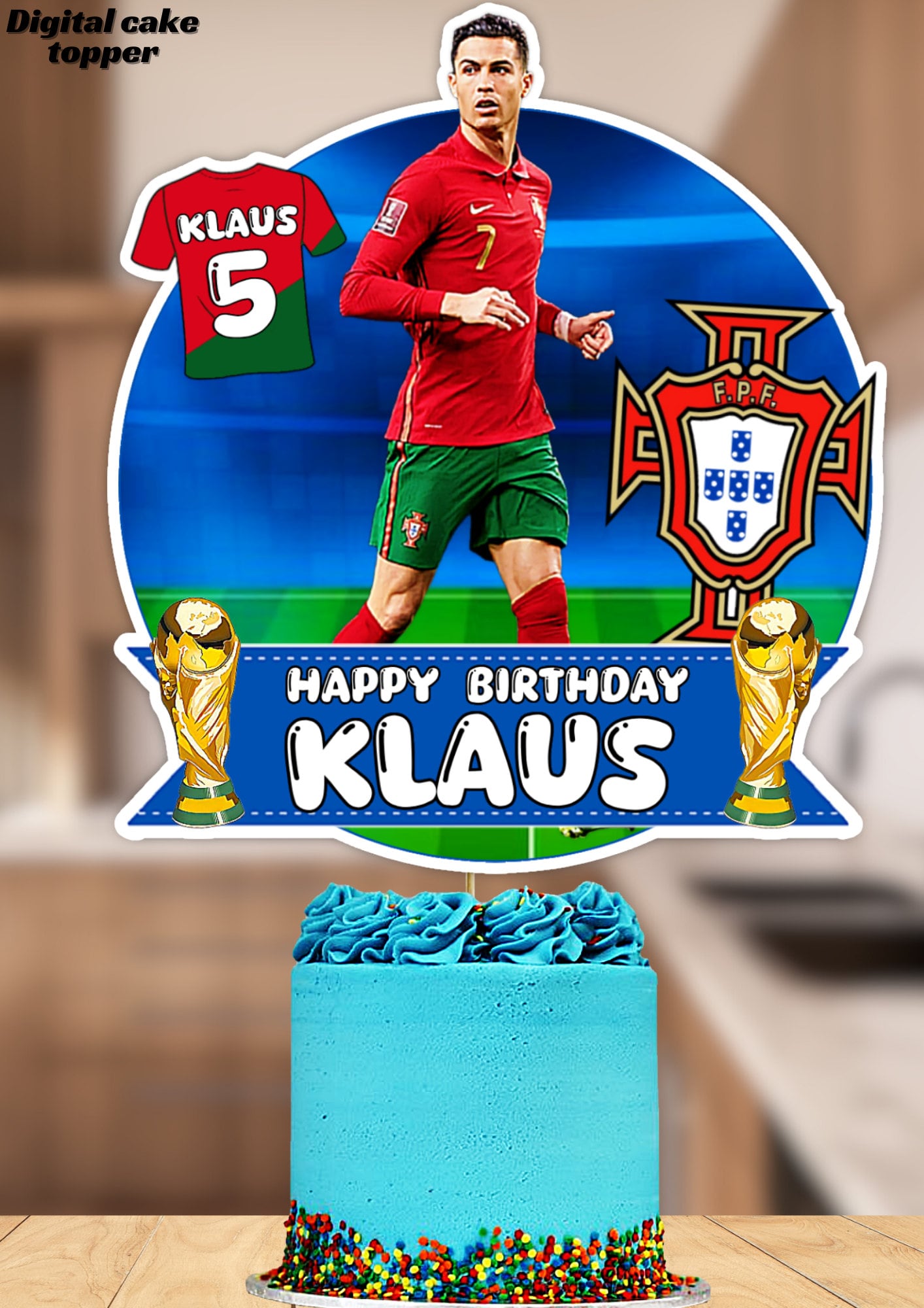 Christanio Ronaldo Cake Topper Ronaldo Cake Topper Ronaldo Printable ...