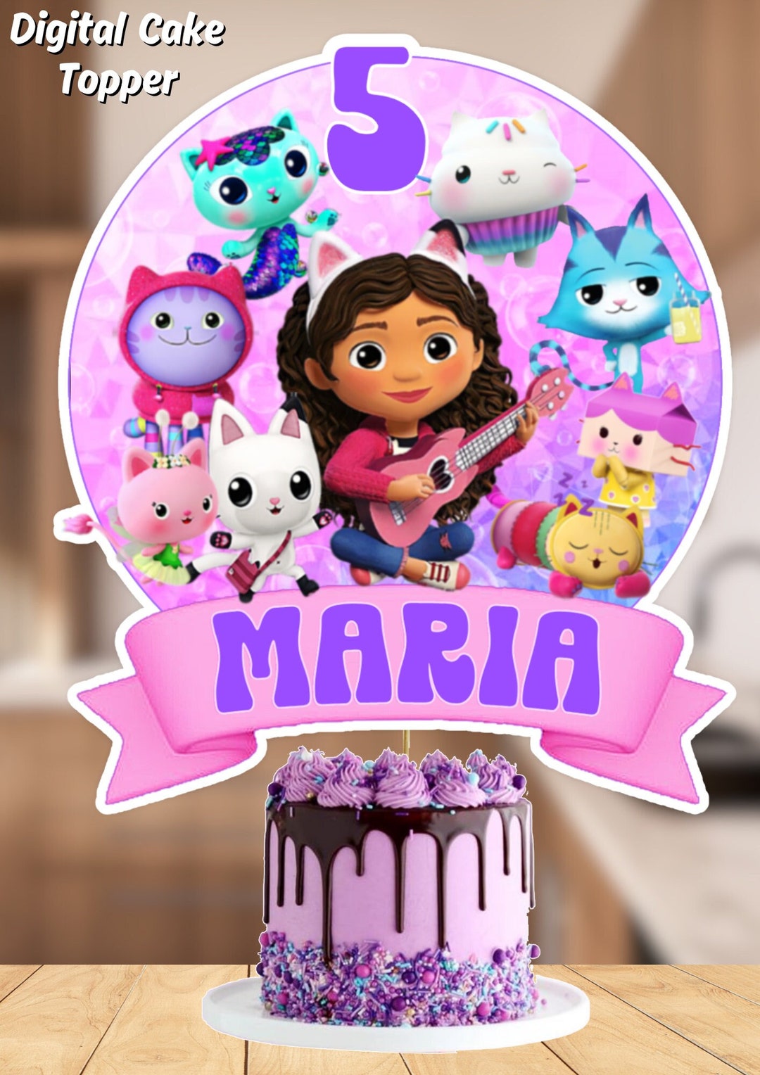 Gabby Dollhouse, Gabby Dollhouse Cake Topper, Gabby Dollhouse Birthday ...