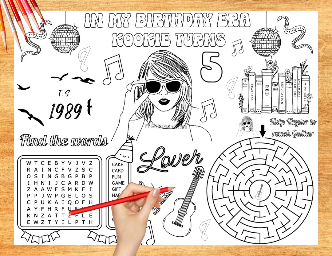 Taylor Swift in My Era Coloring Printable Activity for T.swift ...