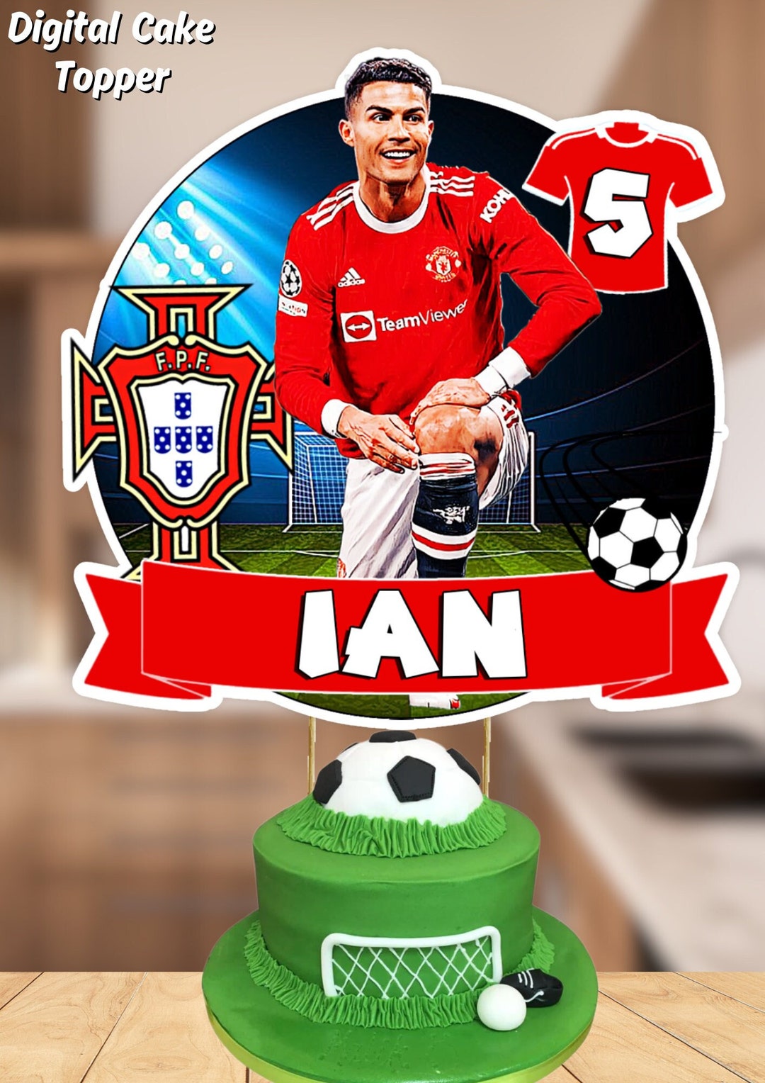 RONALDO PORTUGAL Cake Topper, CR7 Cake Topper, Portugal Cake Topper ...