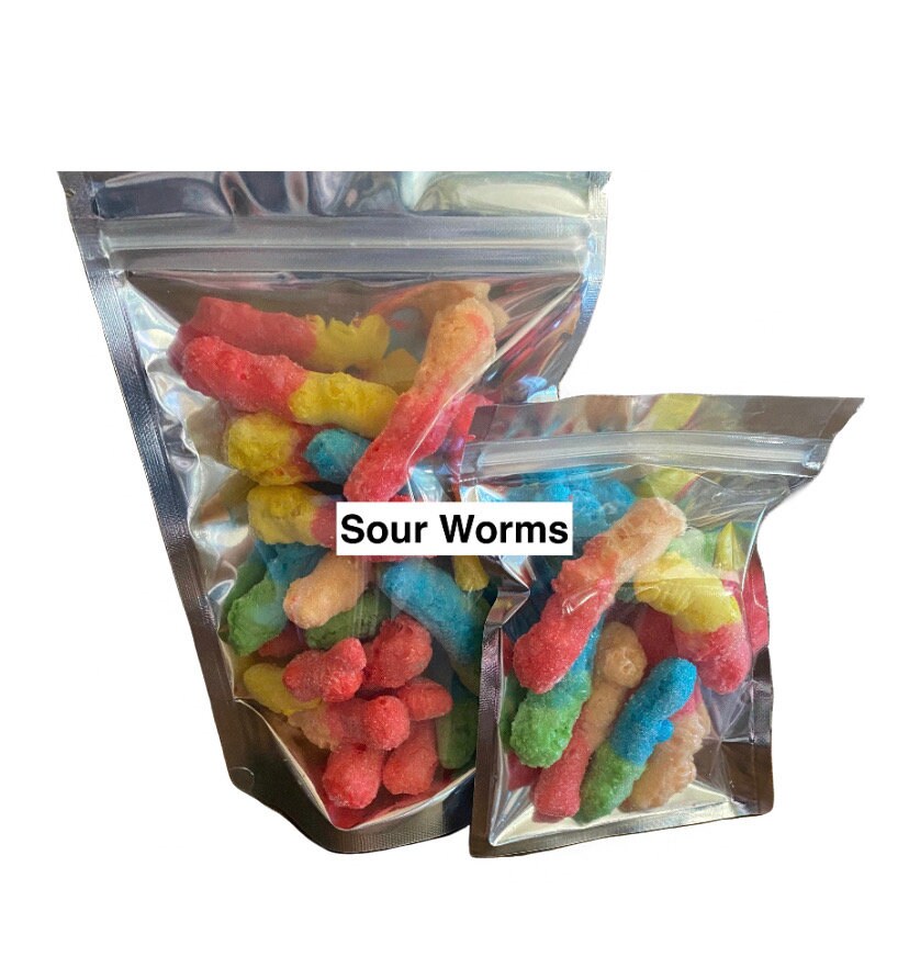 Freeze Dried Candy Sour Worms - Etsy