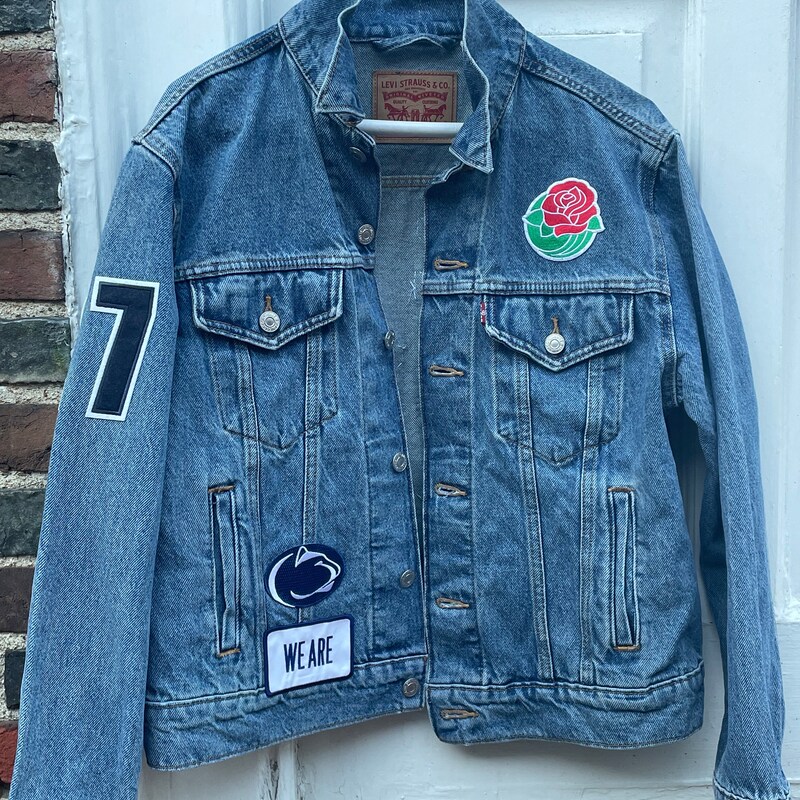 College Jean Jacket - Etsy