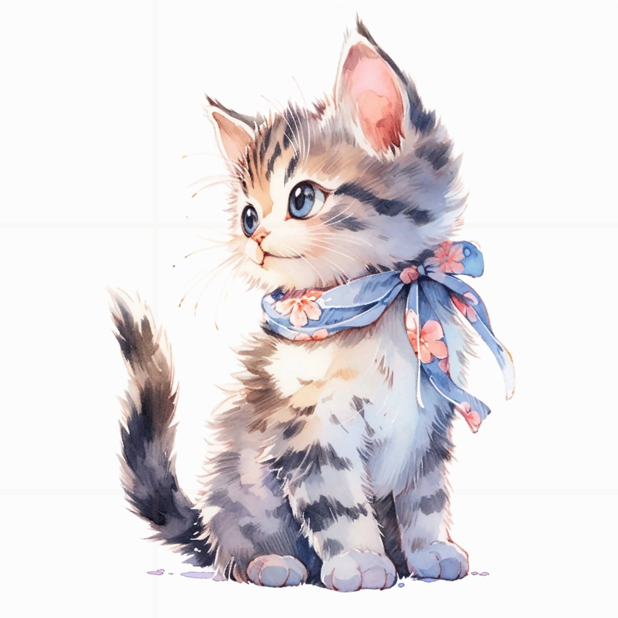 11 Watercolor Cute Cats Clipart, Personal and Commercial Use, JPG File ...