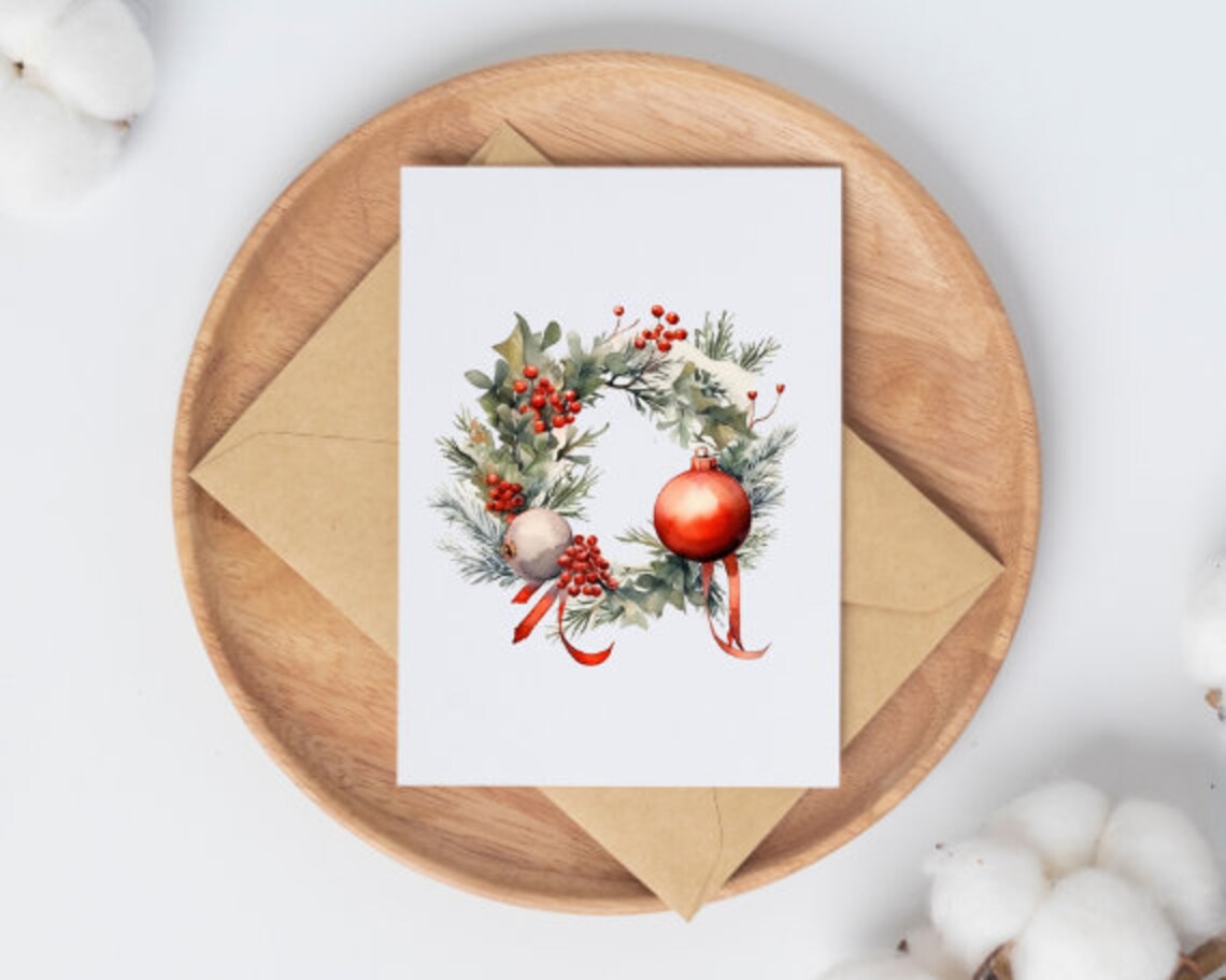 19 Christmas Wreaths Clipart, Wreath Clipart, Watercolor Clipart ...