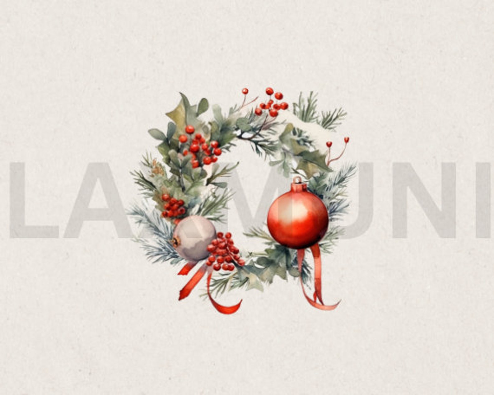 19 Christmas Wreaths Clipart, Wreath Clipart, Watercolor Clipart ...