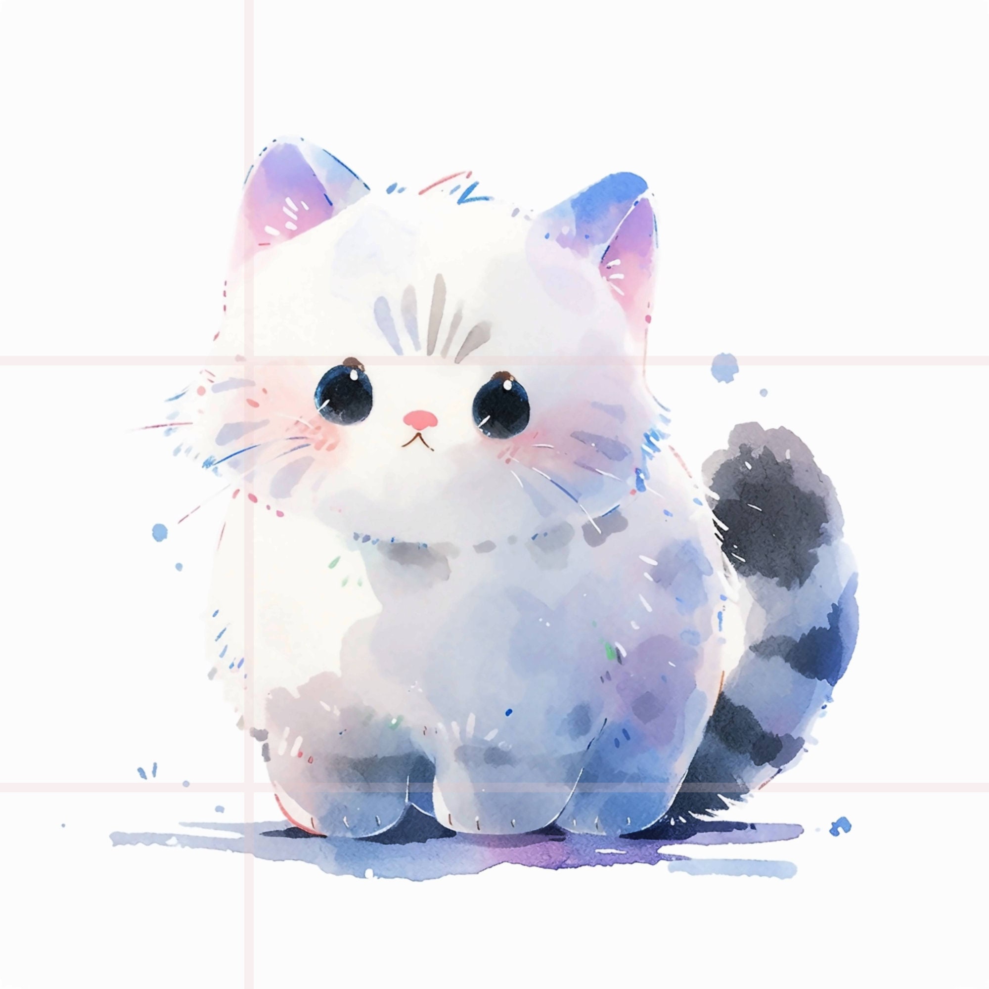 11 Watercolor Cute Cats Clipart, Personal and Commercial Use, JPG File ...