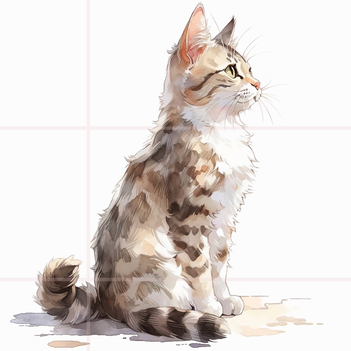 11 Watercolor Cute Cats Clipart, Personal and Commercial Use, JPG File ...