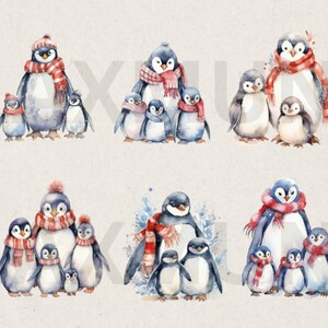16 Penguins Clipart, Animal Clipart, Watercolor Clipart, Holiday ...