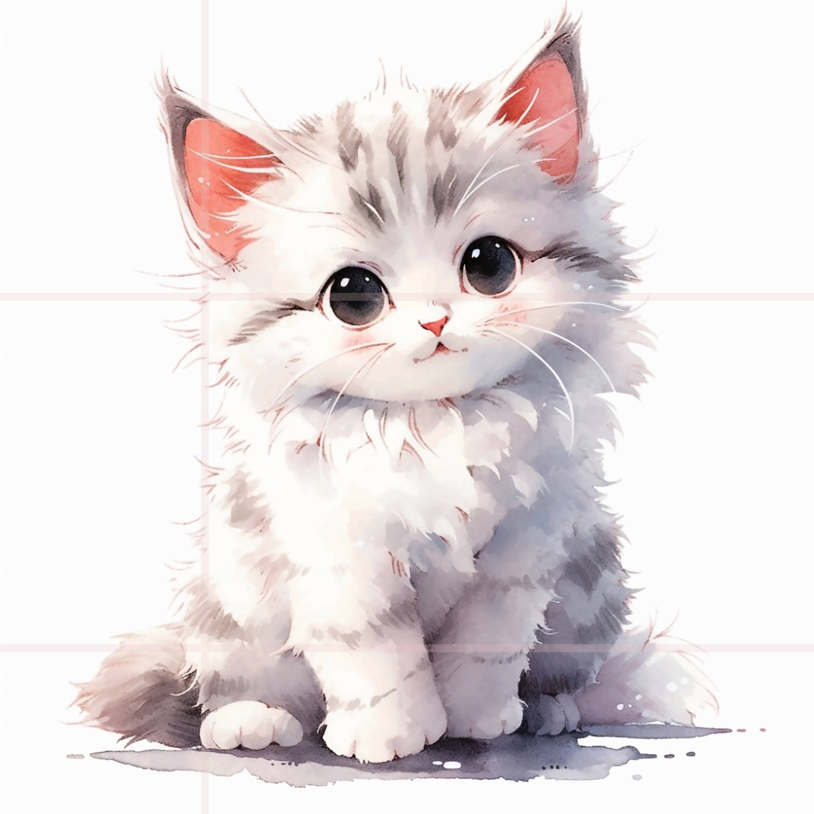 11 Watercolor Cute Cats Clipart, Personal and Commercial Use, JPG File ...