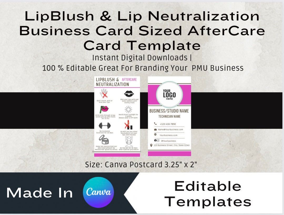 Lipblush & Lip Neutralization Tattoo Small Business Sized Aftercare ...