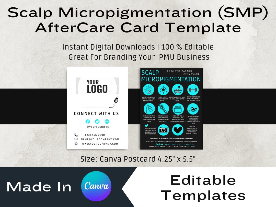 100% Editable SMP Scalp Micropigmentation Design Templates, Editable ...