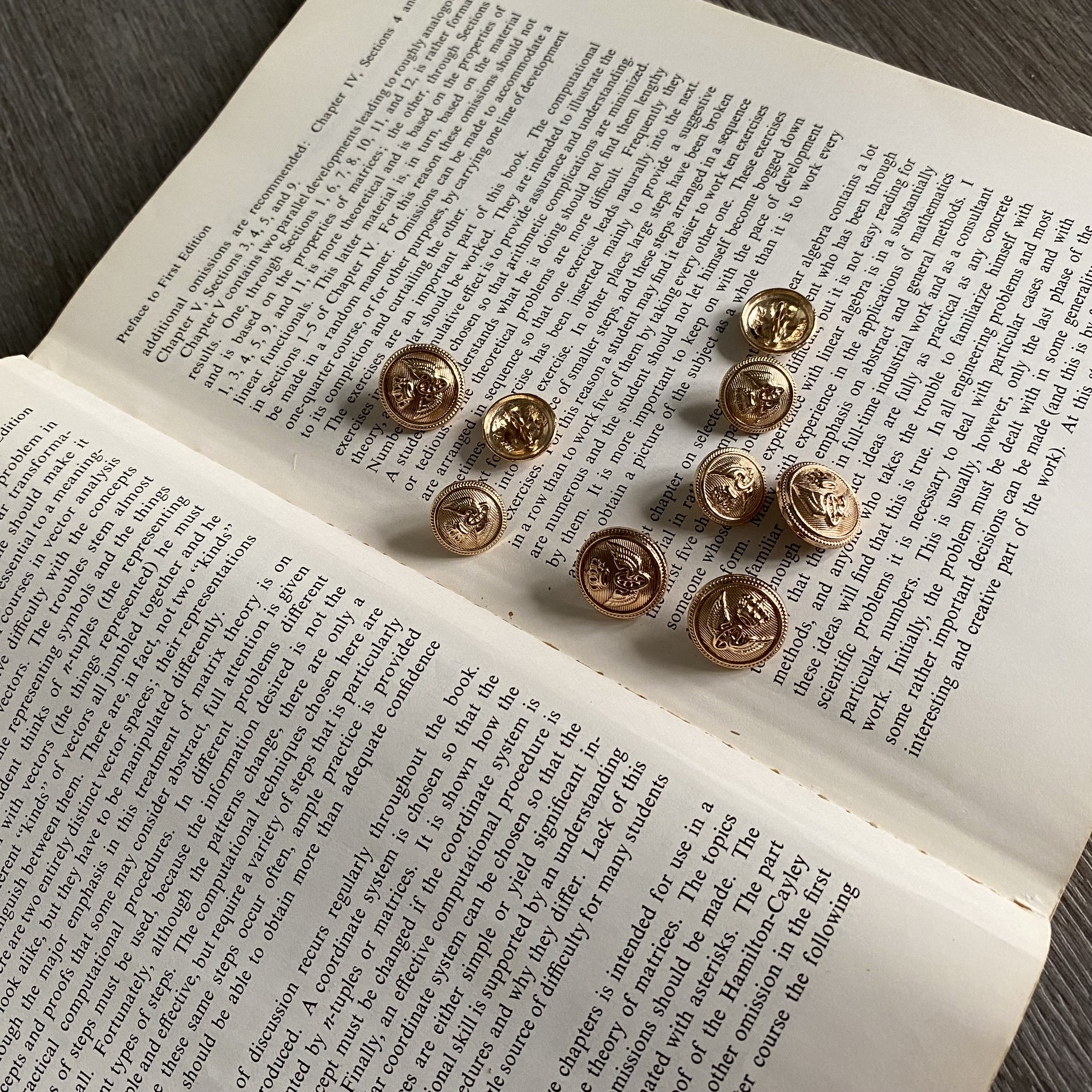 2x Crown Wings Gold Metal Shank Buttons, Military Style Golden Buttons ...