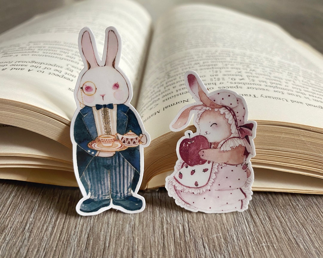 The Edwardian Bunny Sticker, Watercolour Bunnies in Vintage Costume ...