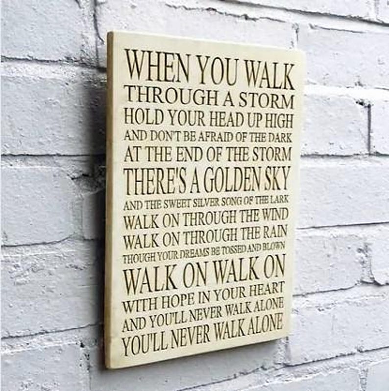 You'll Never Walk Alone. Bonded Marble Word Plaque - Etsy UK