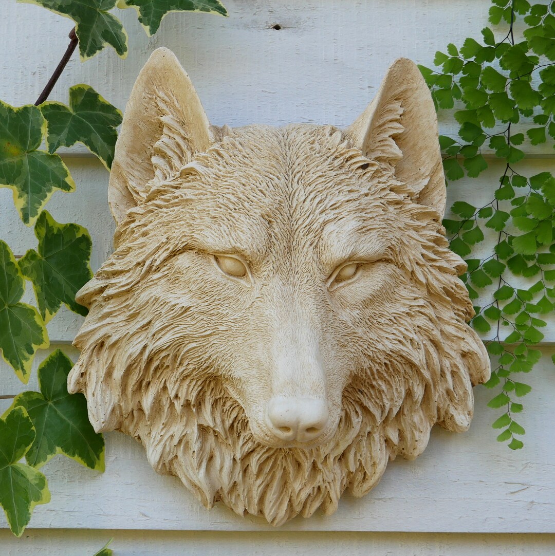 Wolf Head Cast in Bonded Marble - Etsy UK
