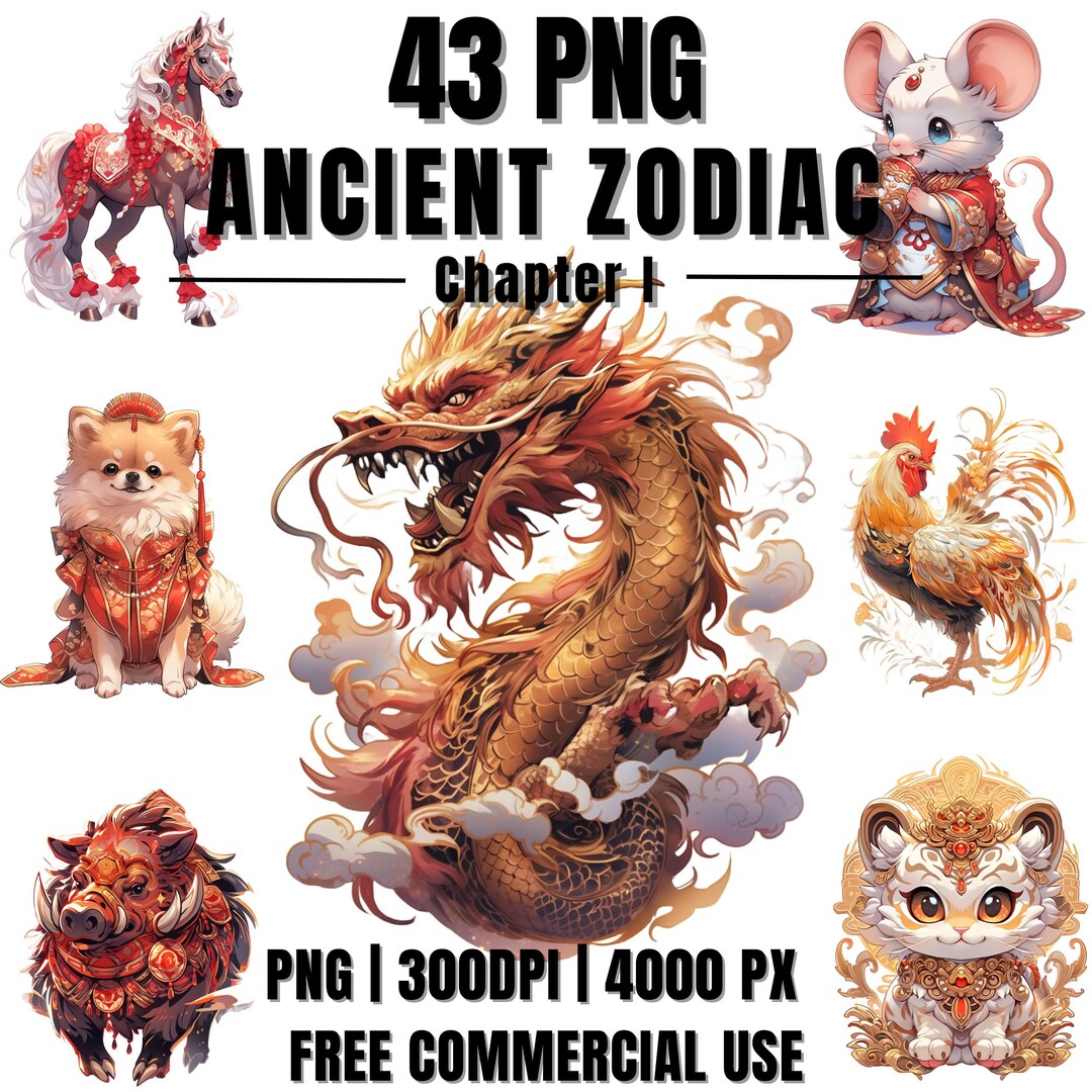 Ancient Wisdom Chinese Zodiac Chapter I Adorable Watercolor Clipart ...