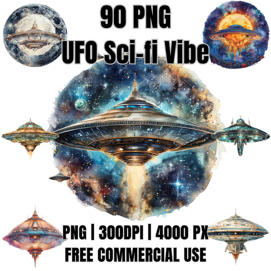 UFO Sci-fi Vibe Alienation Space Marines Clipart Bundle 90 PNG Free ...