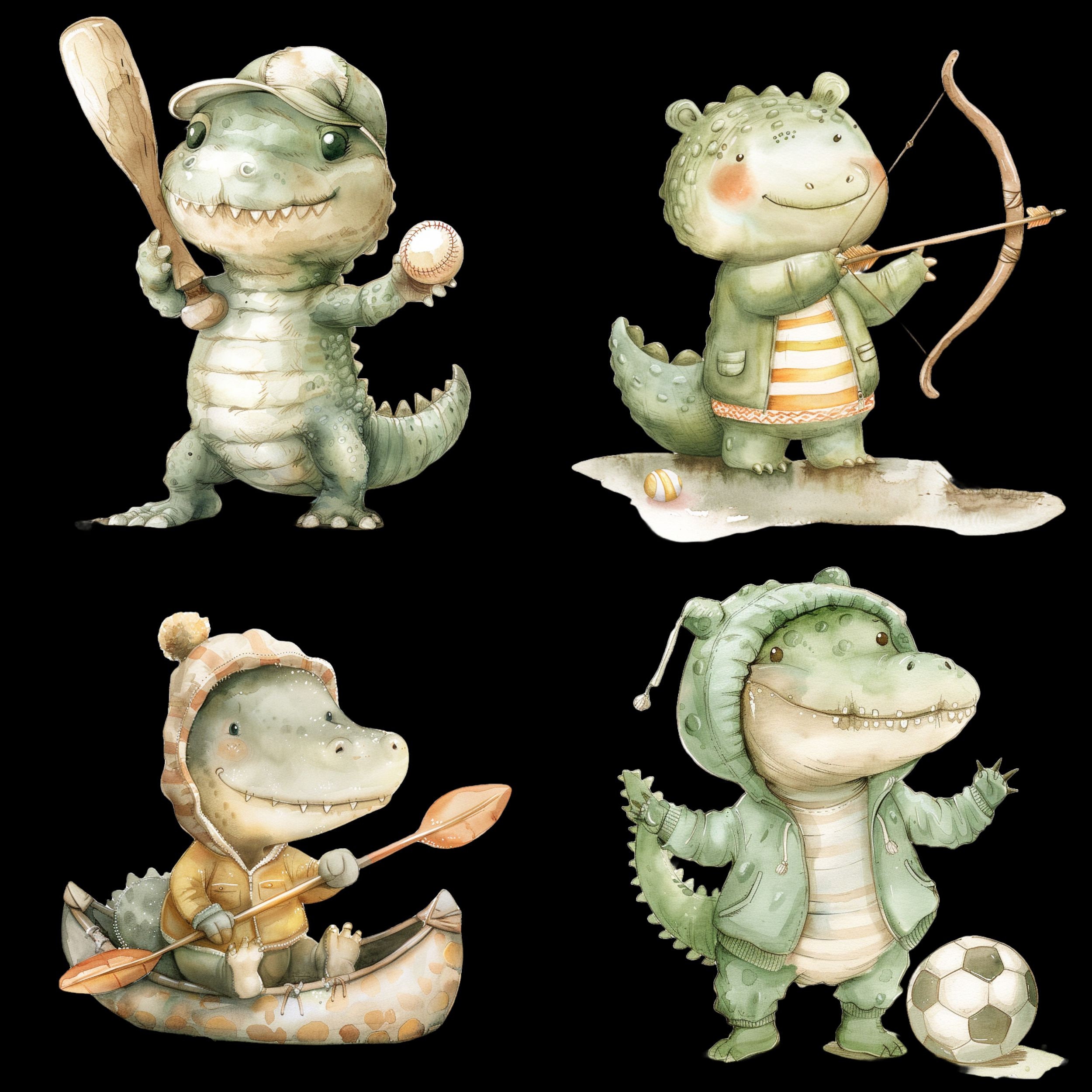 Crocodile Clipart, Alligator Clipart, Gym Clipart, 20 PNG Bundle ...