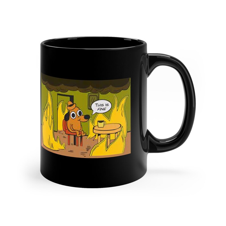 This is Fine Meme 11oz Black Mug - Etsy