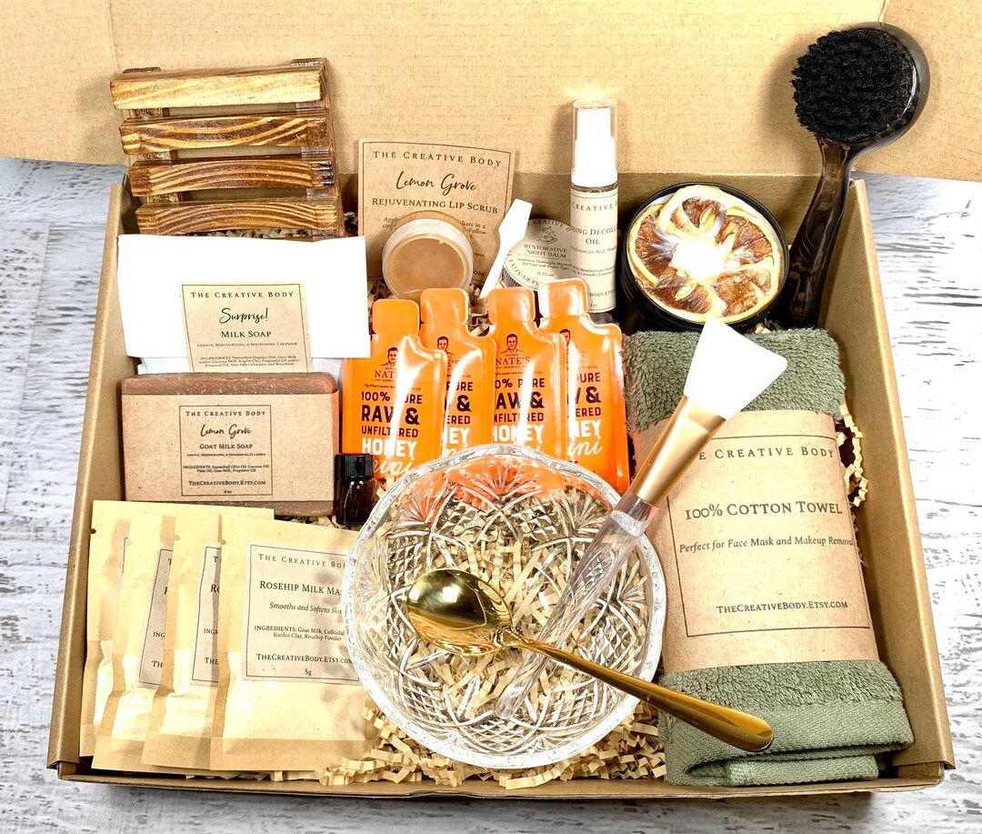 X-large Lemon Grove Spa Facial Kit Face Mask Gift Box, Fun Spa Night ...