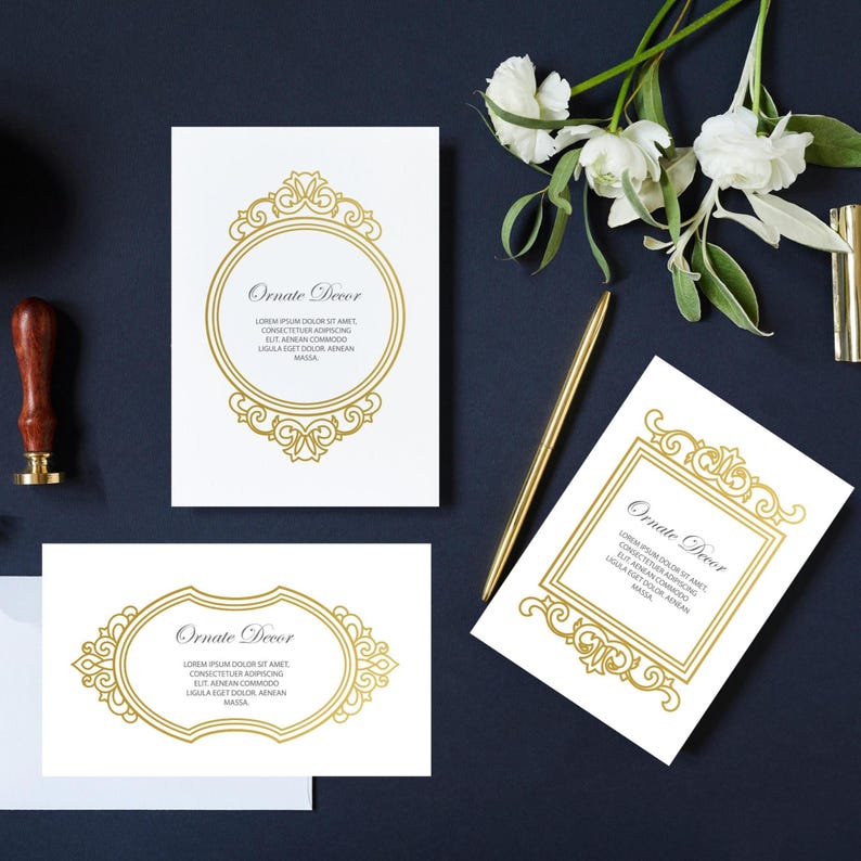 Set of Ornate Frames in Victorian Style. Clipart SVG - Etsy