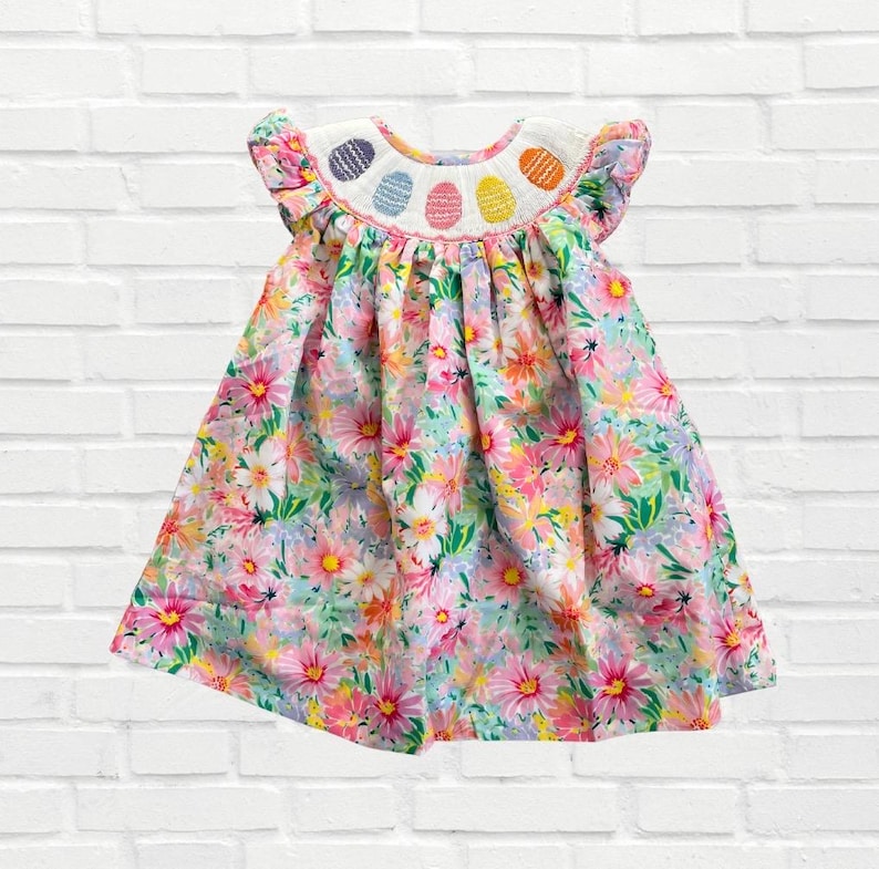 Easter Egg Smocked Dress - Etsy