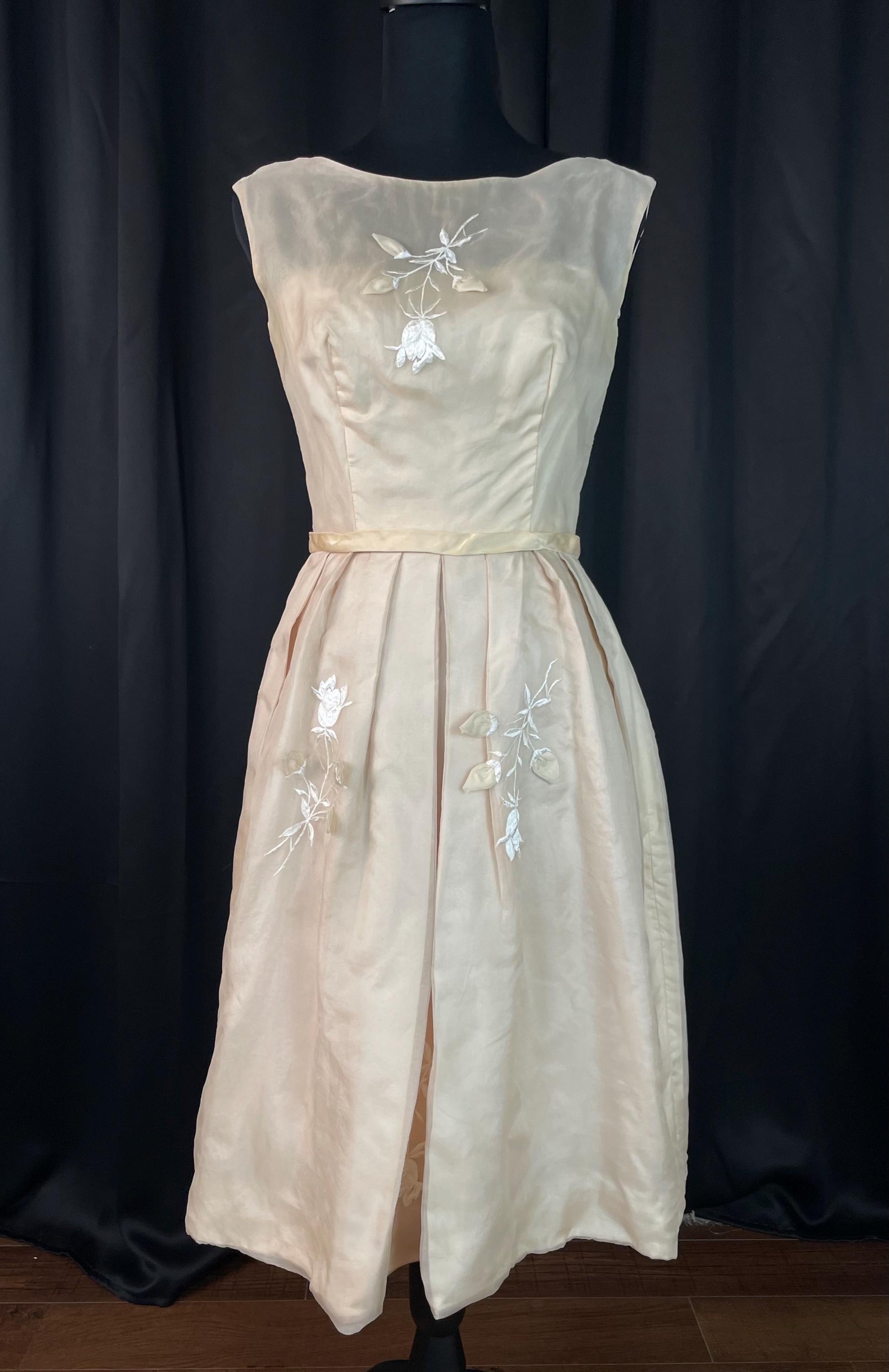 The RENEE Dress (XS): 1950s Cream Party Dress by Jane Andre - Etsy