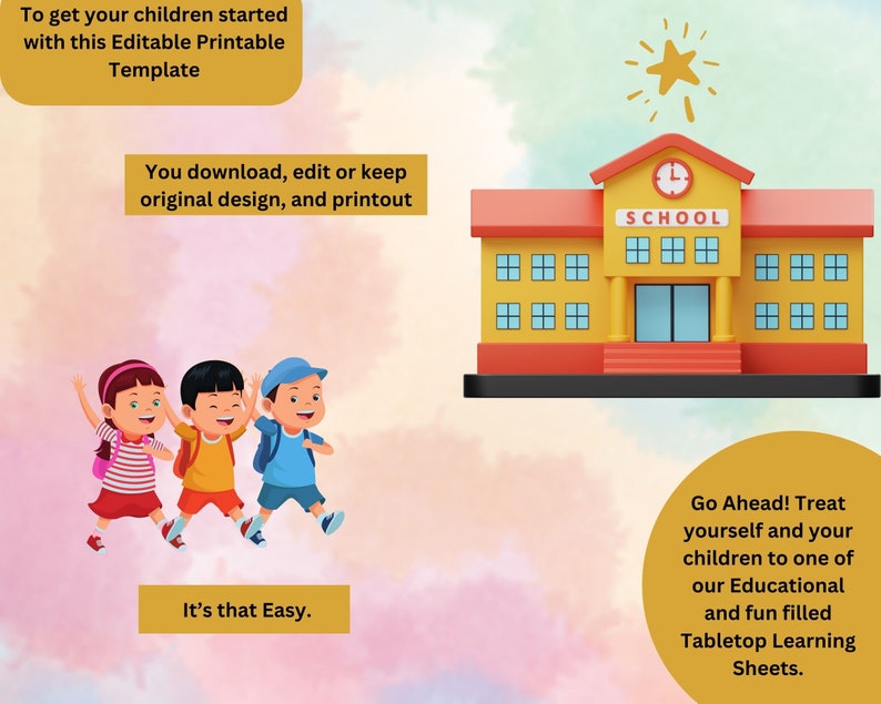 Editable Tabletop Learning Sheet Template No. 3. Take a Look ...