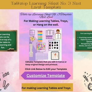 Editable Tabletop Learning Sheet Template No. 3. Take a Look ...