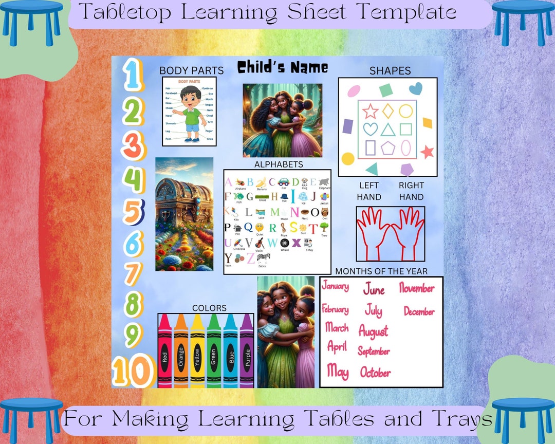 Editable Tabletop Learning Sheet Template No.2. Take a Look ...