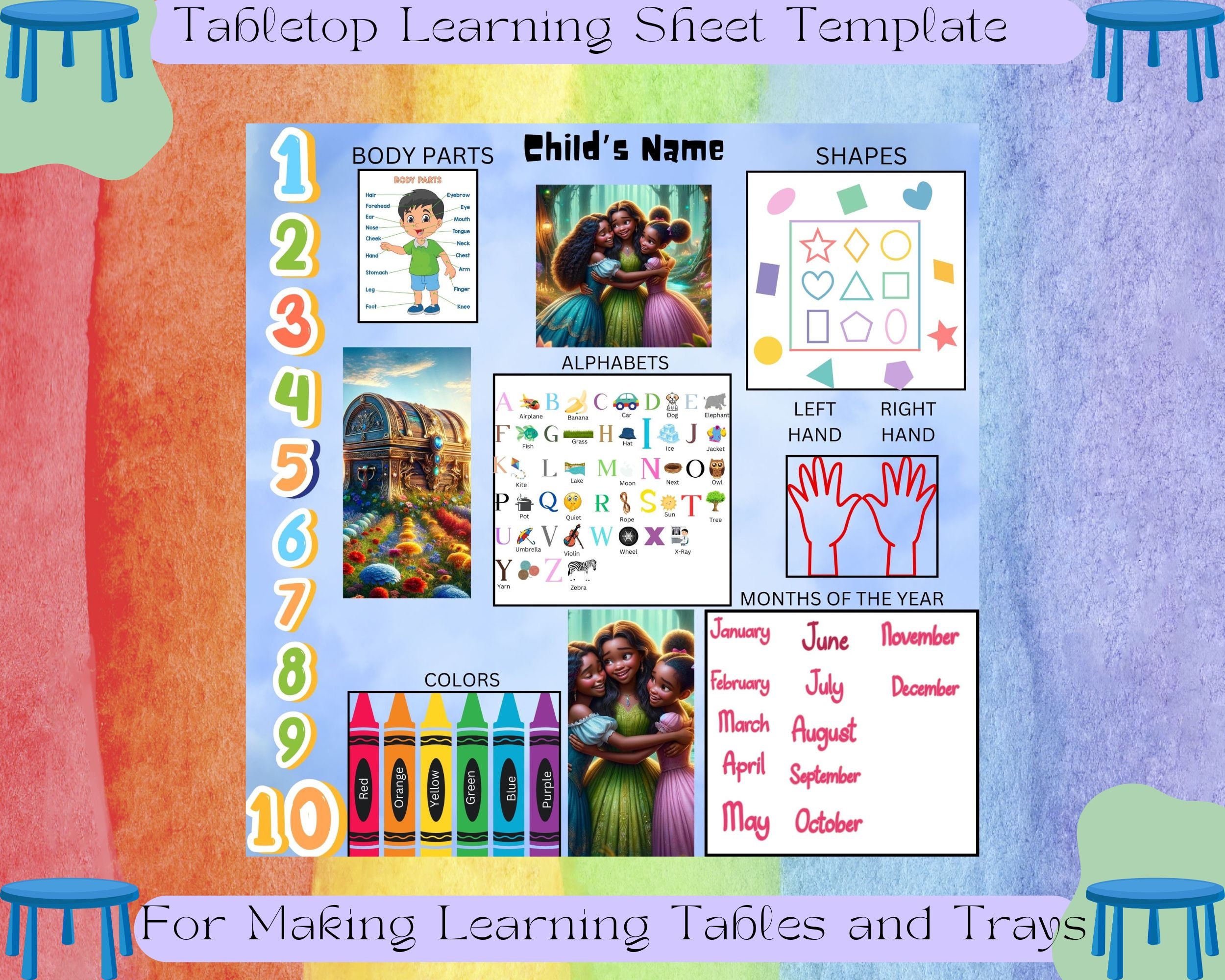 Editable Tabletop Learning Sheet Template No.2. Take a Look ...