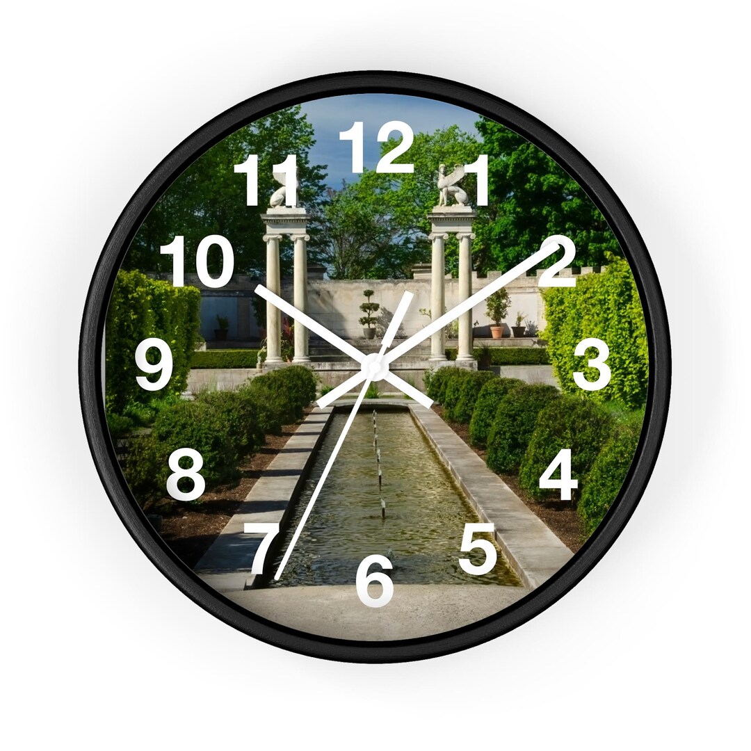 Modern Untermyer Gardens Wooden Wall Clock Personalized Statement 10x10 ...