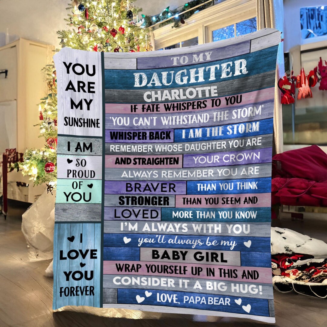 Custom Daughter Blanket – Personalized With Name, Gift From Mom or Dad ...