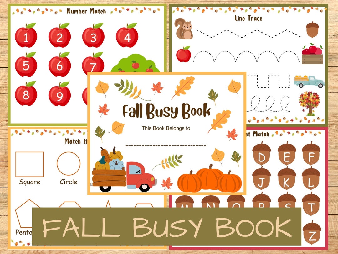 Fall Busy Book, Toddler Busy Book, Preschool Busy Book, Toddler ...